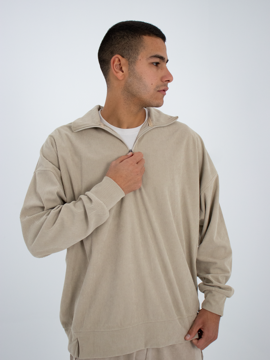 Light Quarter Zipper - Beige – ZEI.EG