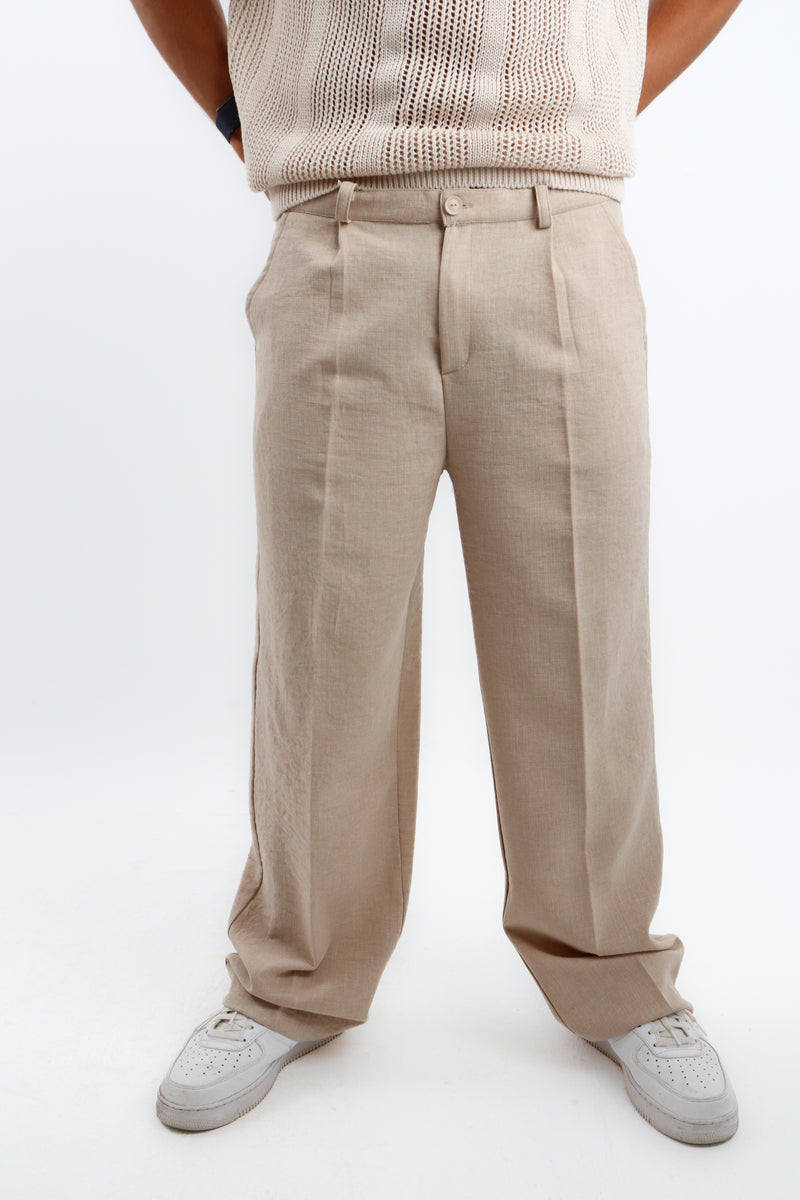 Beige linen tailored pants – ZEI.EG