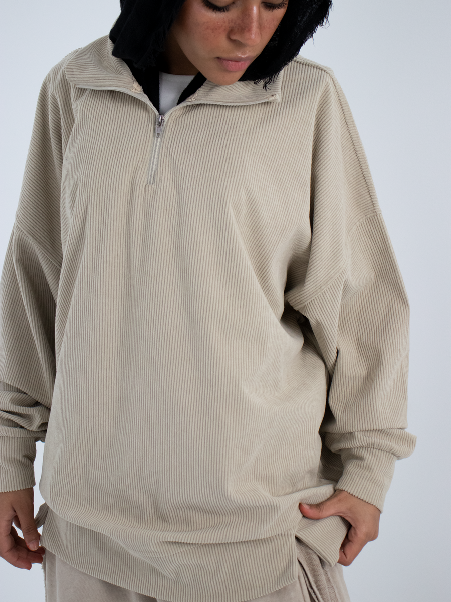 Light Quarter Zipper - Beige – ZEI.EG